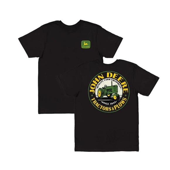 John Deere | Shirts | John Deere Black Short Sleeve Tee With Bold ...
